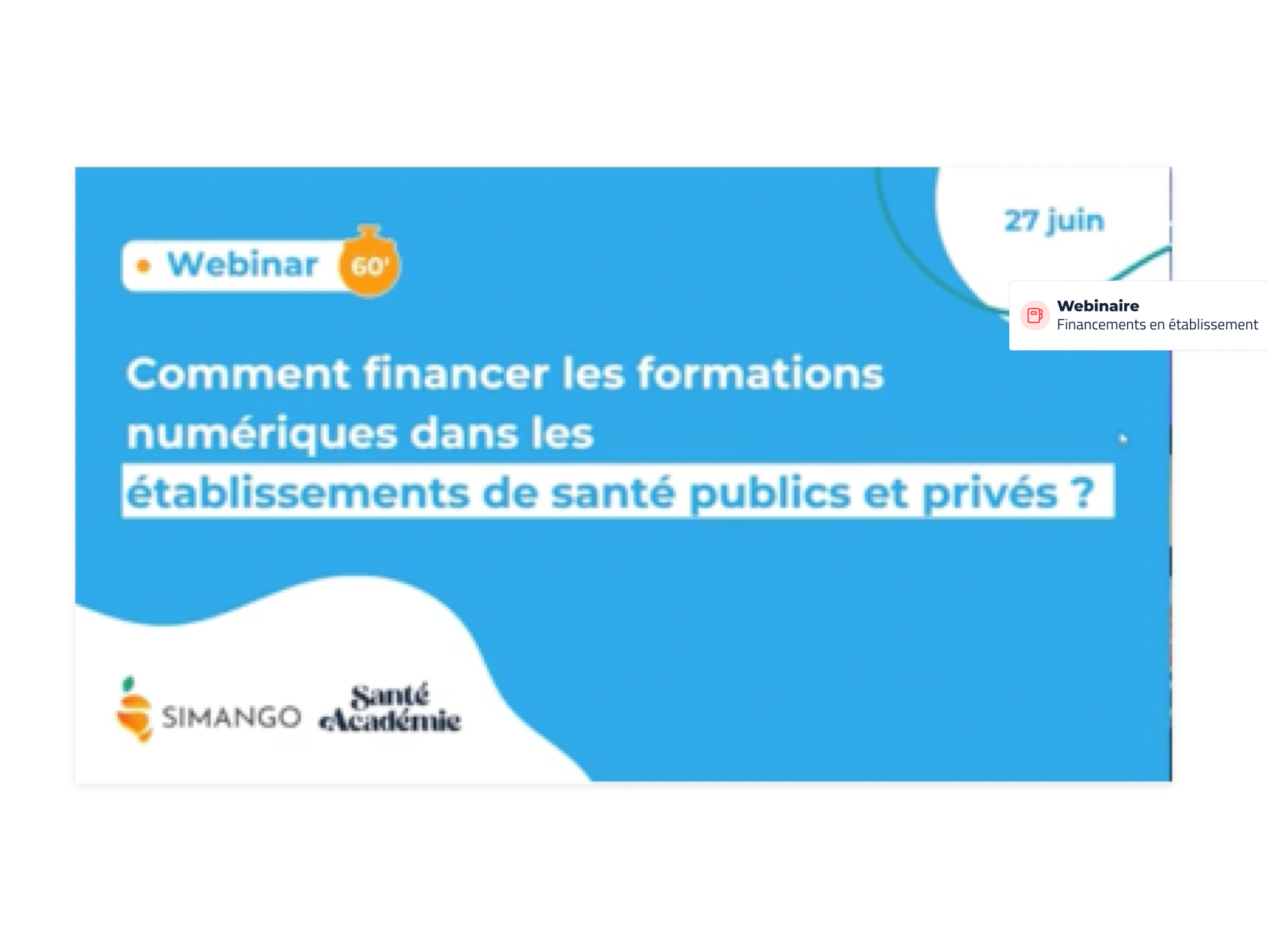 Webinaire Santé Académie x Simango : Comment financer les formations ...